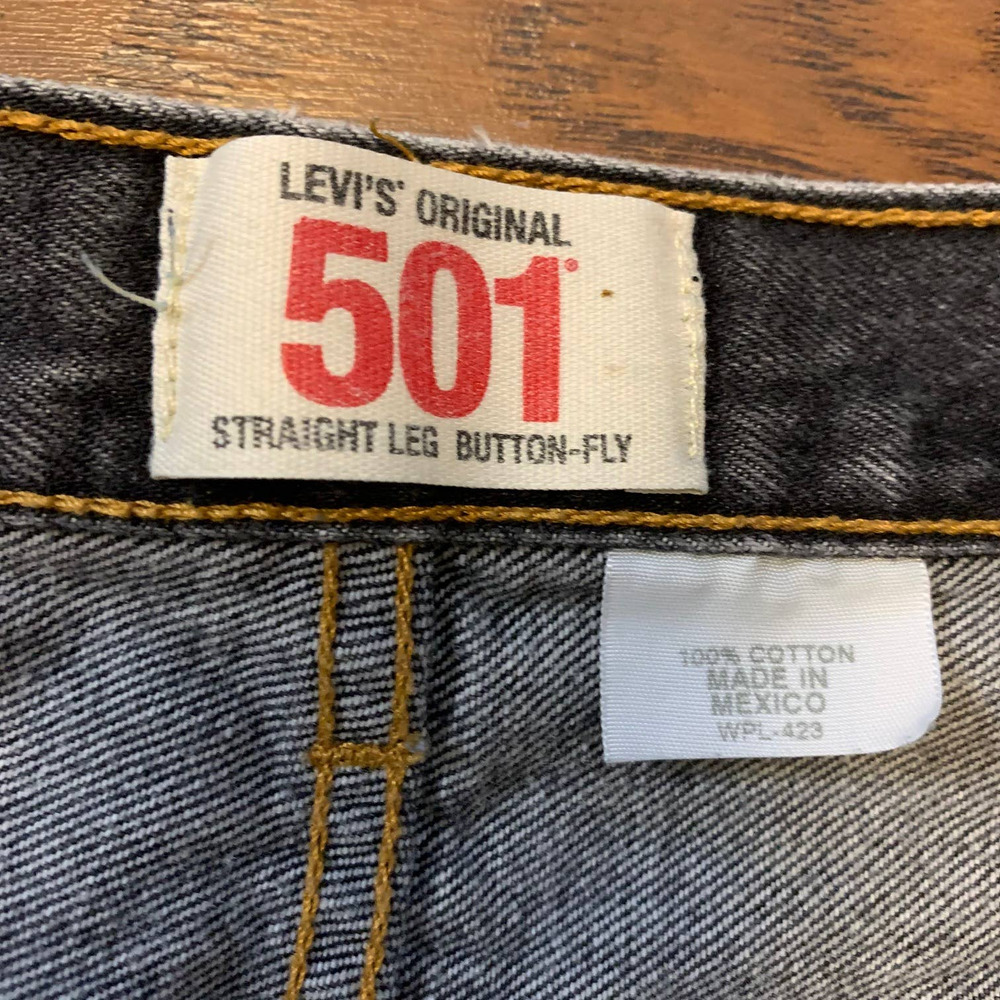 Levi's Classic Button Fly 501's Straight Leg Black De… - Gem